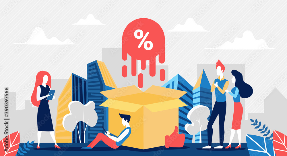 percent-interest-rate-percentage-increase-vector-illustration-cartoon