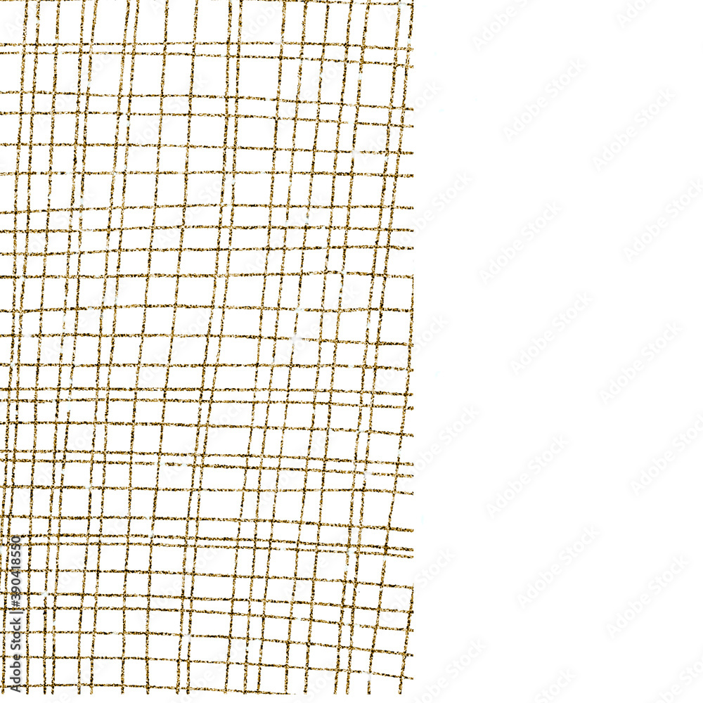 Festive background with gold glitter and freehand drawings. For ...