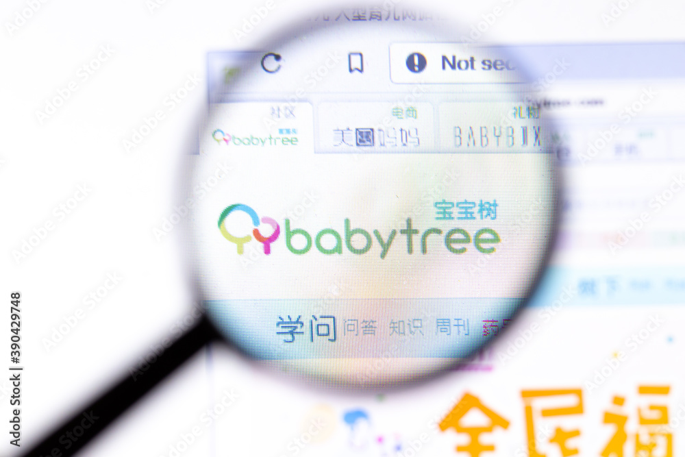 Los Angeles, California, USA - 18.02.2020: Babytree website page with ...