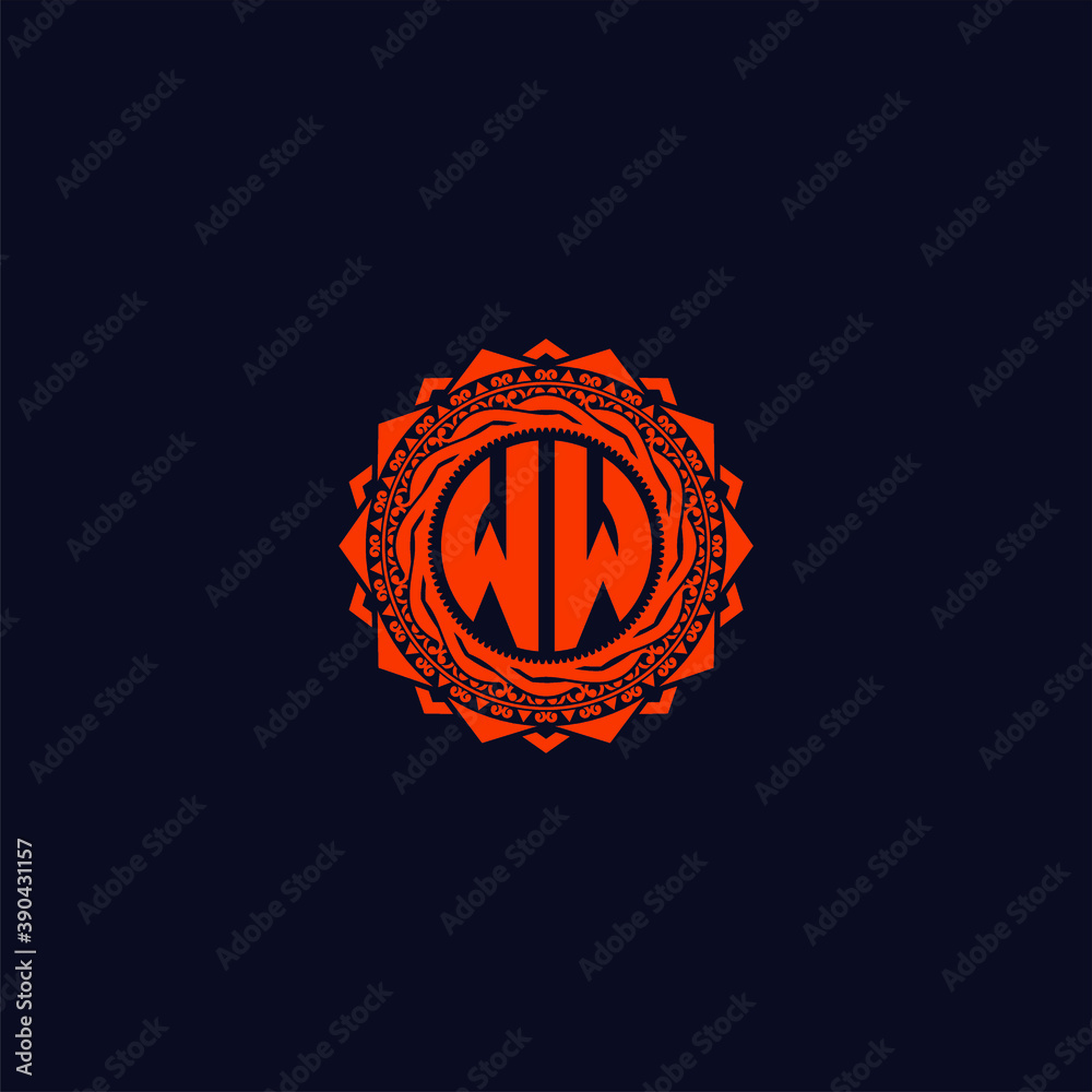 WW letter luxury royal golden gold logo concept design premium Stock ...