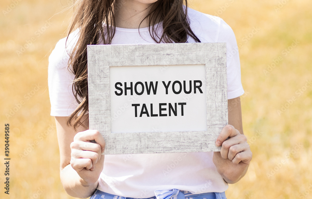 Show your Talent card isolated on white background Stock Photo | Adobe ...