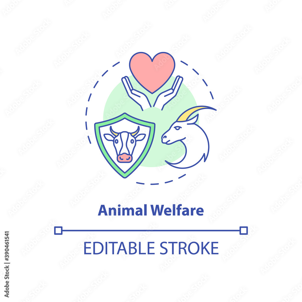 Animal welfare concept icon. Ranch livestock health. Veterinary care ...