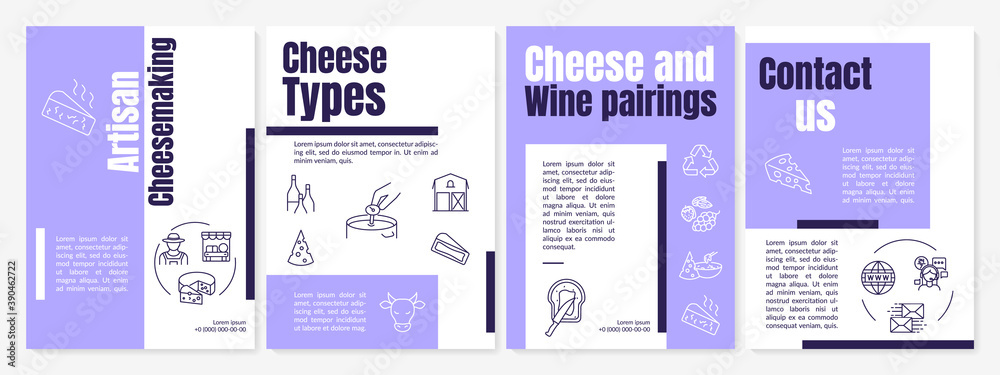 Artisan cheesemaking brochure template. Cheese types. Flyer, booklet ...