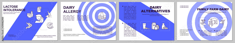 Lactose intolerance brochure template. Dairy allergy. Flyer, booklet ...