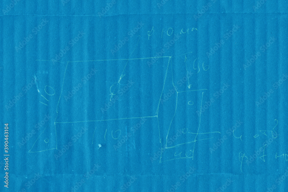 A blue vintage rough sheet of carton. Recycled environmentally friendly ...