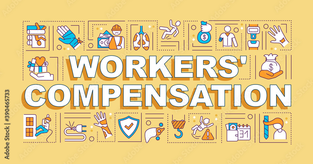 Workers compensation word concepts banner. On-the-job injury ...