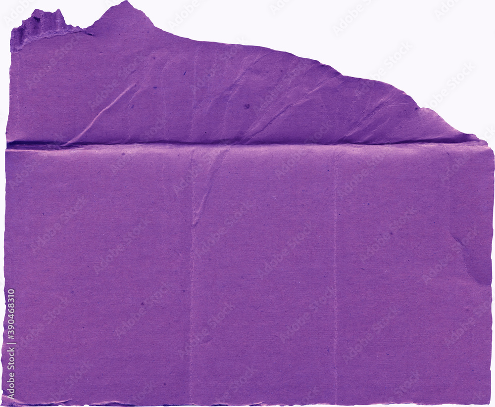 Close up of a violet vintage torn sheet of carton. Cardboard paper ...