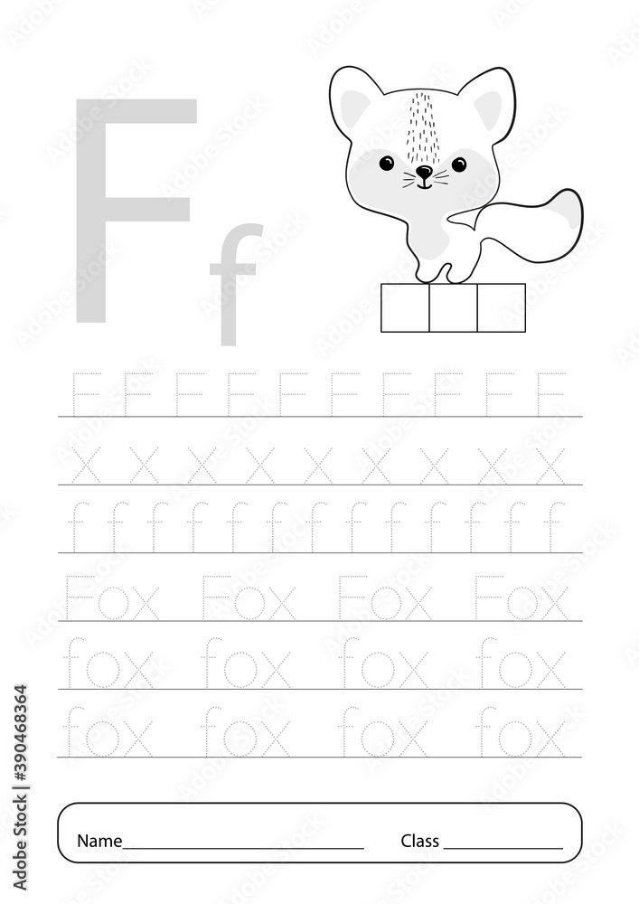 Writing practice letter F printable worksheet for preschool.Exercises ...