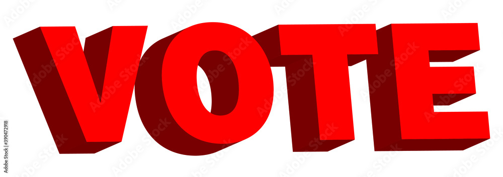 Vote. Election. Red 3D text, isilated on white background. Vector image ...