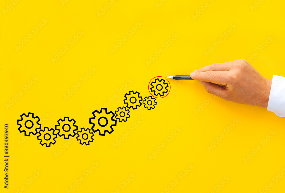 Cogs and gear wheel mechanisms. Cechnology and engineering concept ...