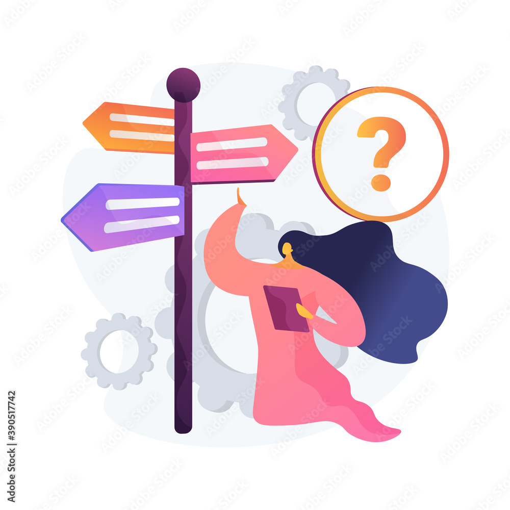 Decision making abstract concept vector illustration. Problem solving ...