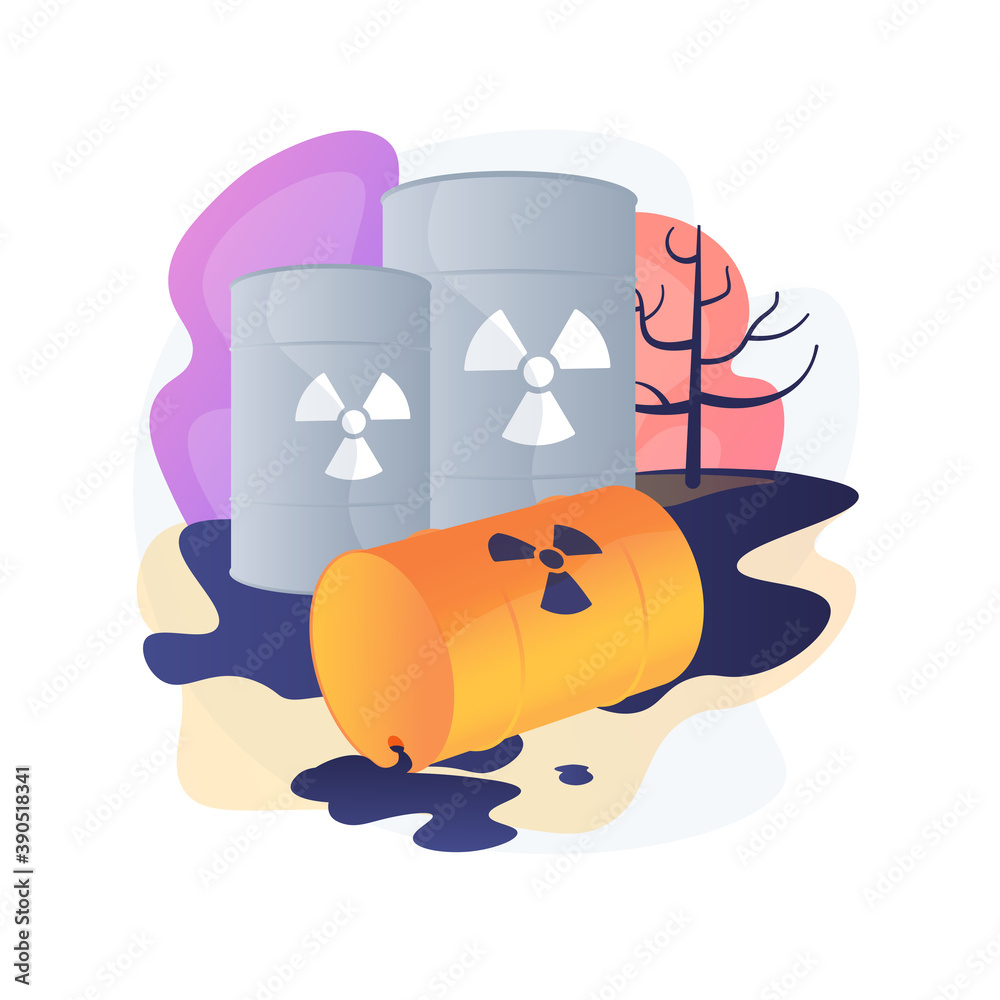 Radioactive pollution abstract concept vector illustration. Radioactive ...