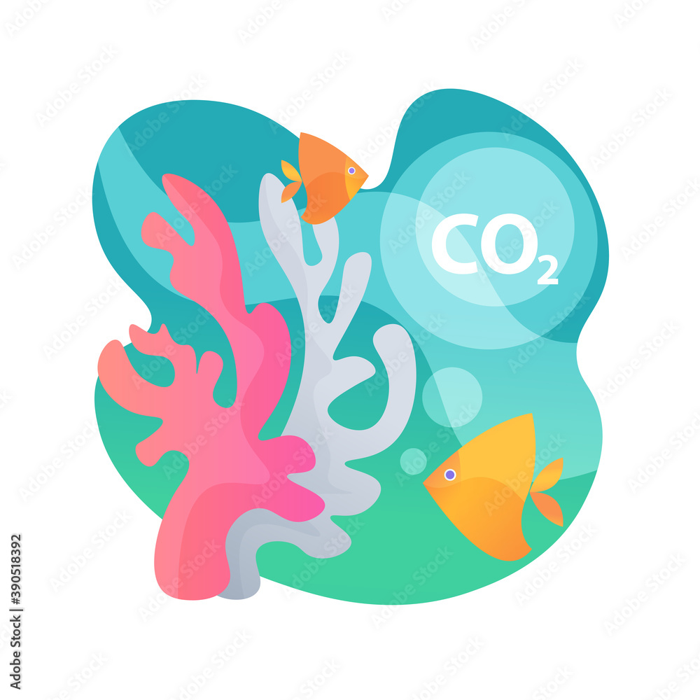 Ocean acidification abstract concept vector illustration. Environmental ...