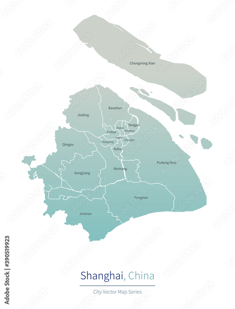 Shanghai Map. vector map of major city in the China. Stock Vector ...