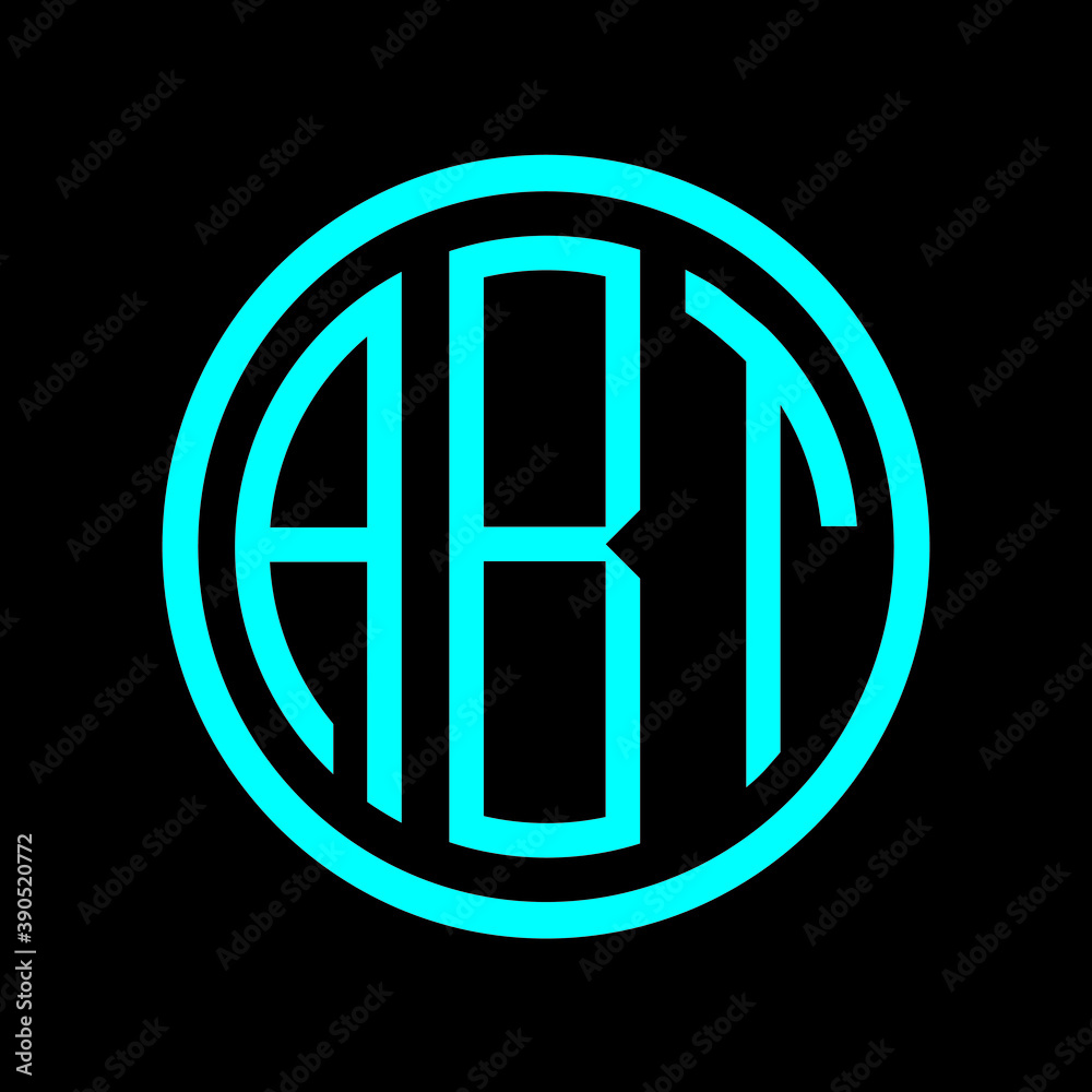 ABT letter logo design/ Ellipse 3 letter logo polygon ABT letter icon ...