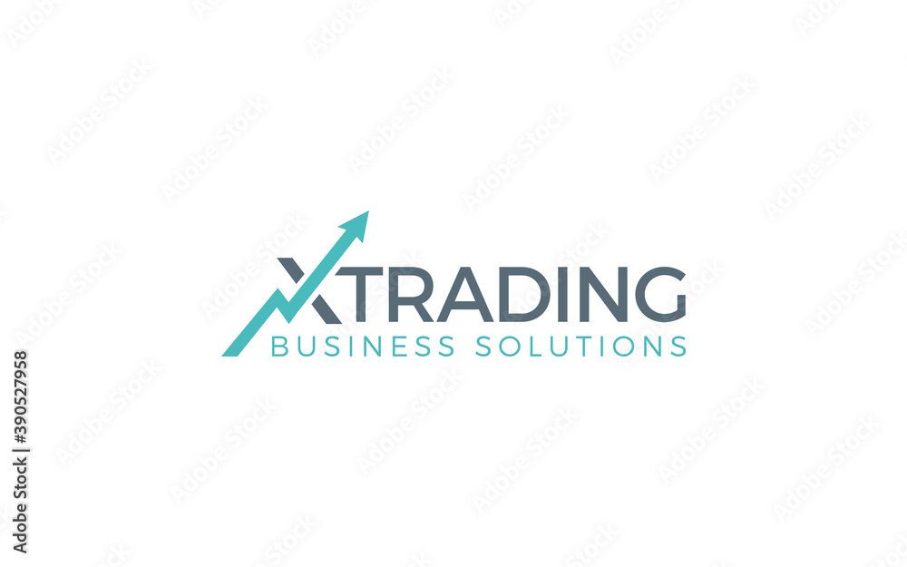 Word mark logo icon formed chart trading symbol in letter X Stock ...