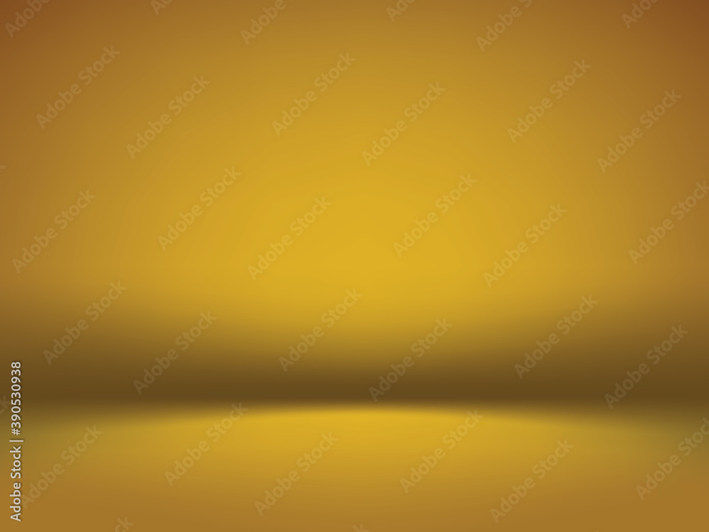 Dark yellow empty room studio gradient for background, color display ...
