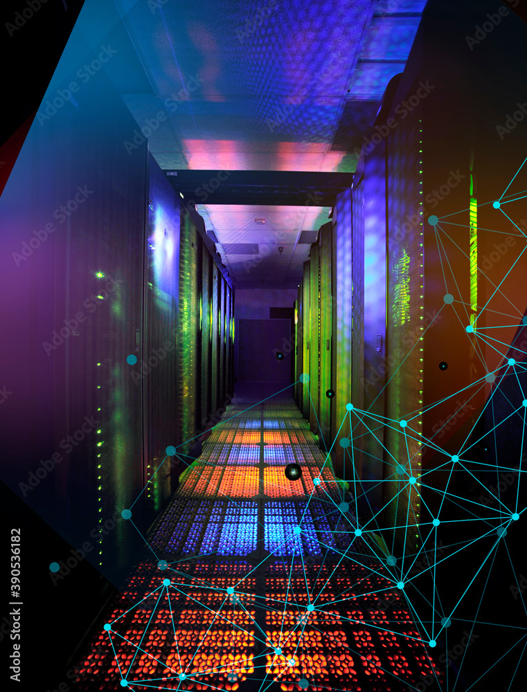 Supercomputer data center storage room Stock Photo | Adobe Stock