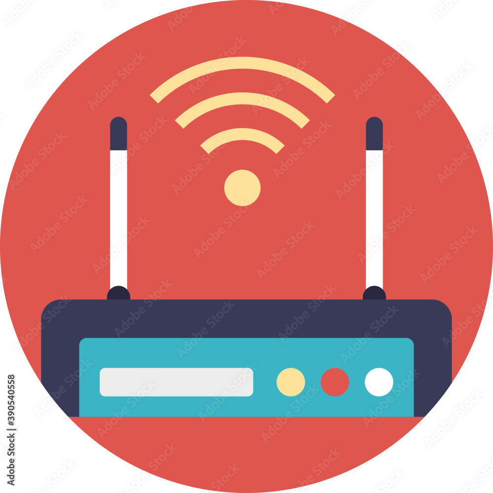 An access point device with signals, wifi router เวกเตอร์สต็อก | Adobe ...