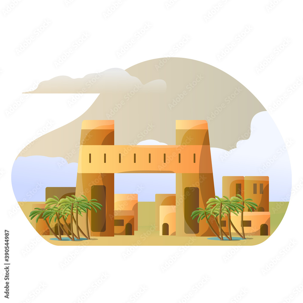 Egyptian historic building vector illustration design for tourist ...