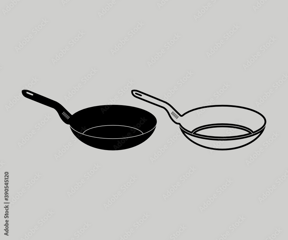 frying pan icon design. Symbol of cooking utensils. frying pan vector ...