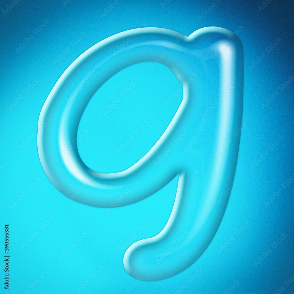 Water letter A alphabet clear water letter. 3D Rendering Stock ...