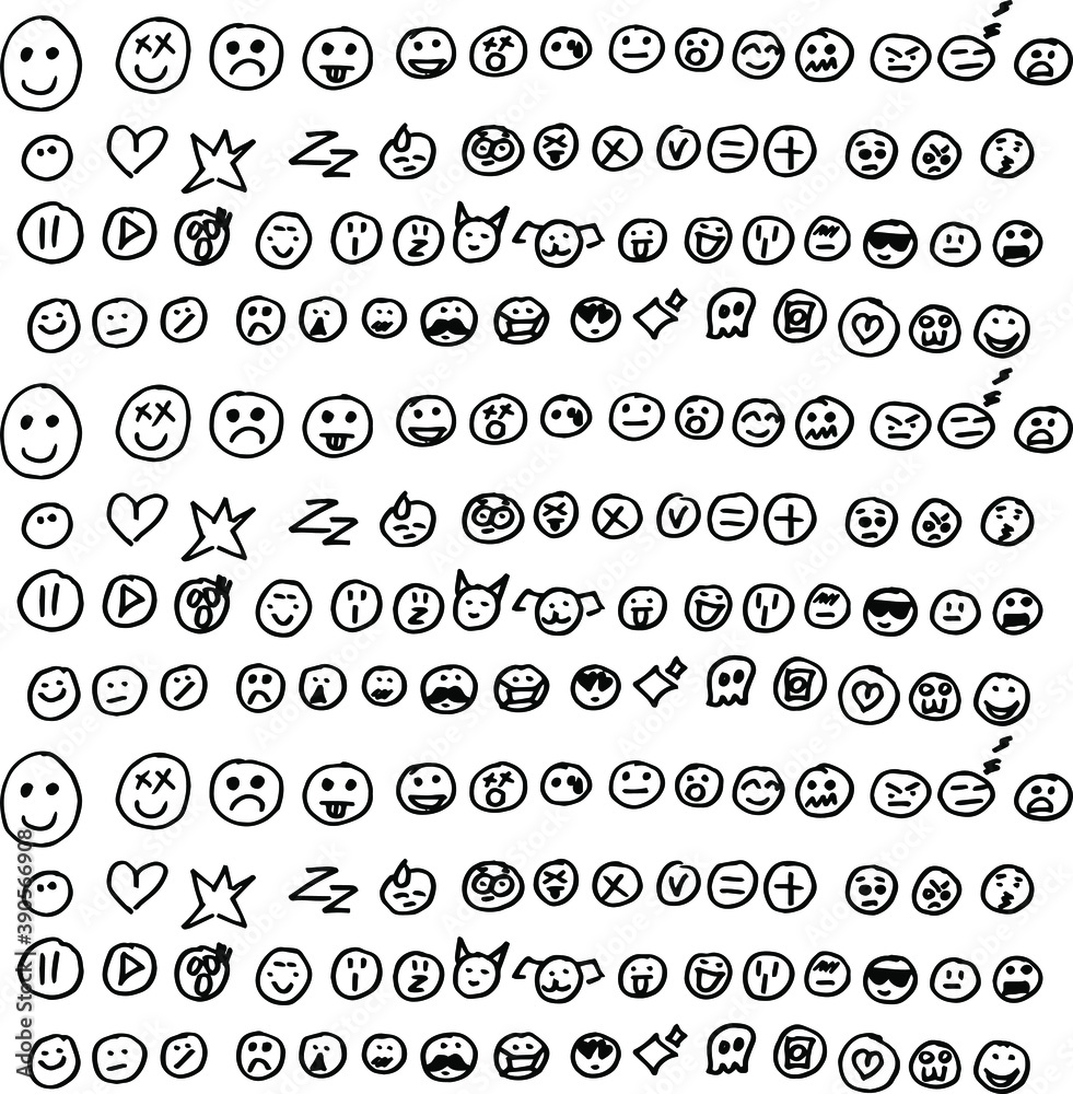 Many different icons and emotes for the internet. Stock Vector | Adobe ...