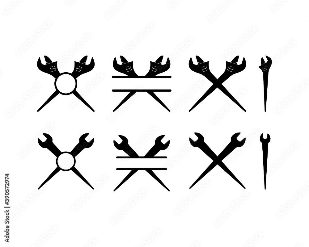 Spud Wrench Vector, Spud Wrench Split And Circle Monogram Vector ...