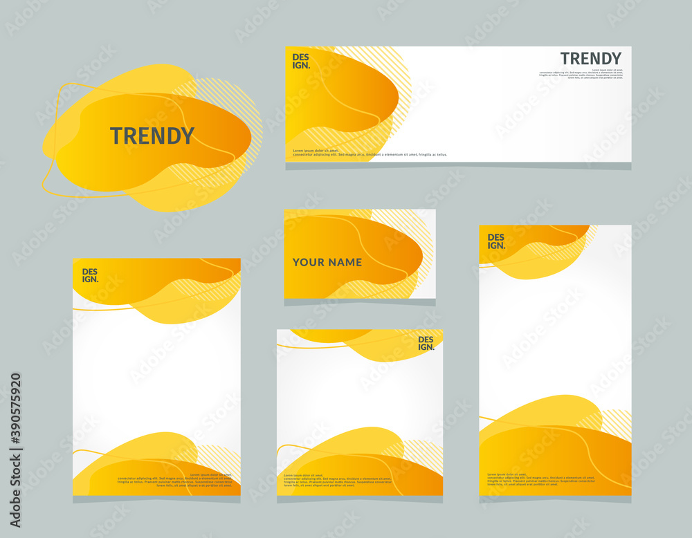 set of abstract decorative vector design for professional web or print ...