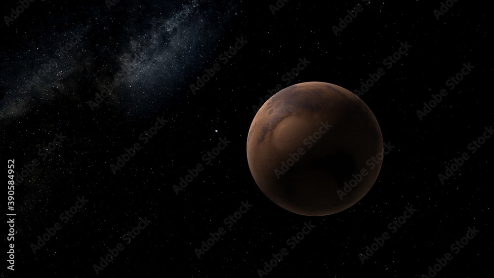 planet Mars, planet Mars from space, full planet Mars, red Mars 3d ...