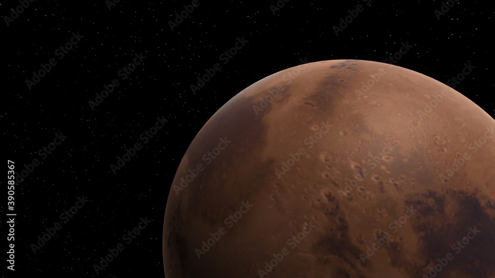 planet Mars, planet Mars from space, full planet Mars, red Mars 3d ...