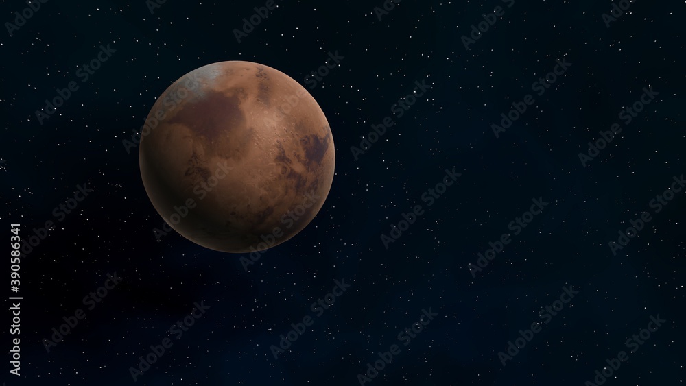 planet Mars, planet Mars from space, full planet Mars, red Mars 3d ...