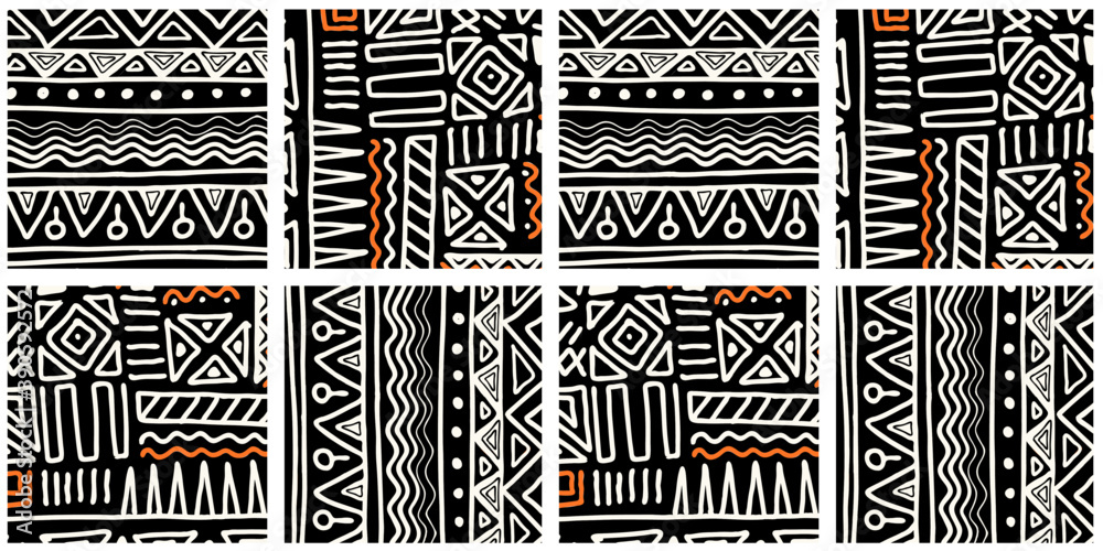 ETHNIC TREND PATTERN. PAINTWORK IN AFRICAN STYLE. PATTERN SEAMLESS ...