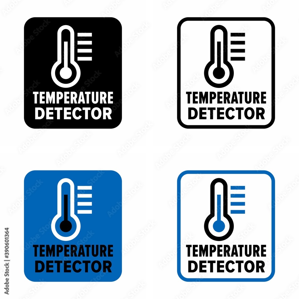 "Temperature detector" resistance thermometer sensor information sign ...
