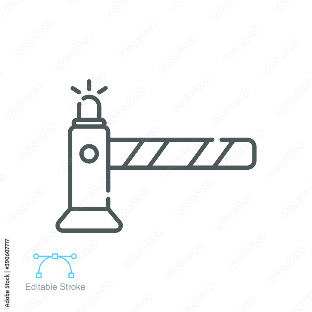 Parking barrier icon. Automatic car gate. Roadblocks. Parking entrance ...