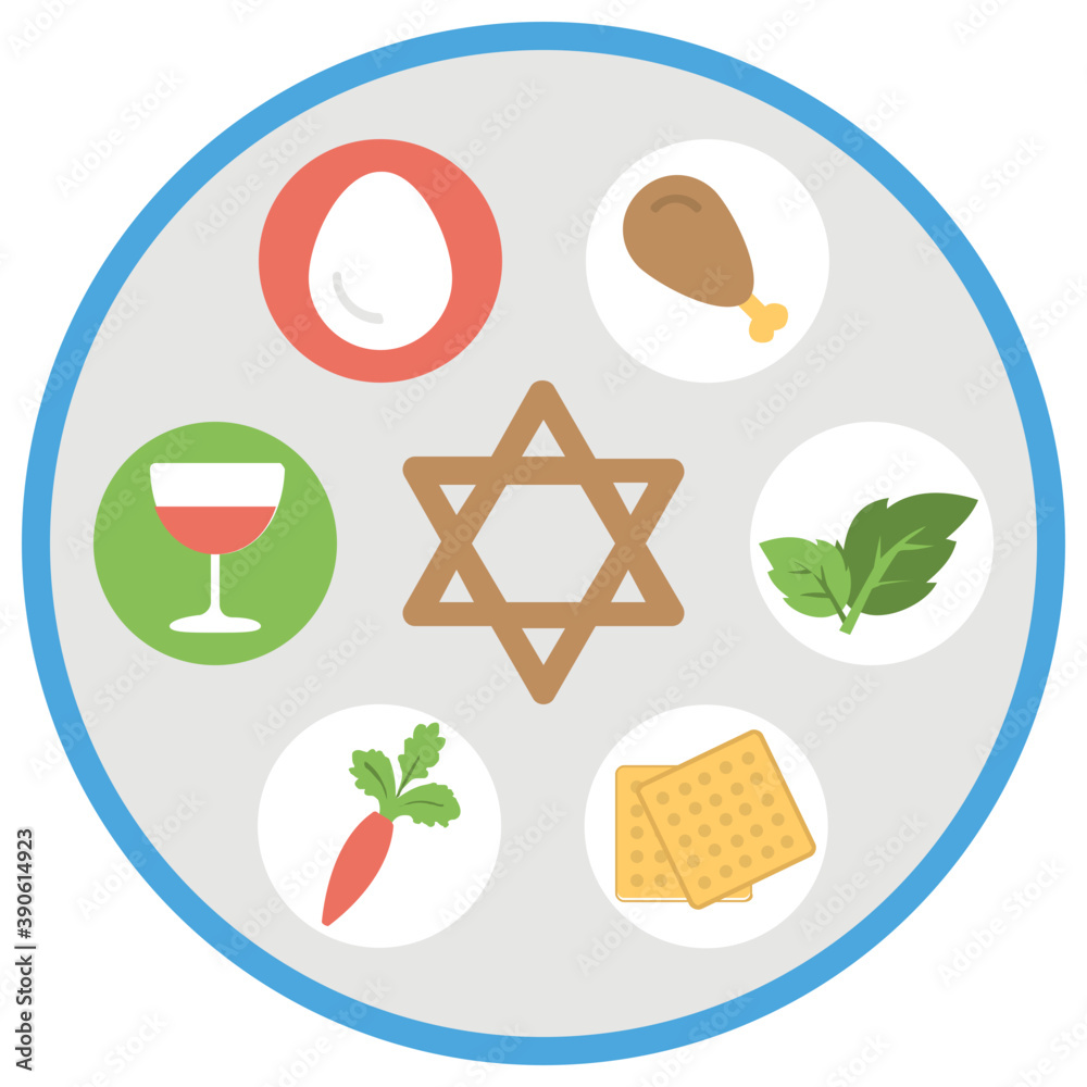 Some ancient signs related to judaism in a circle, denoting passover ...