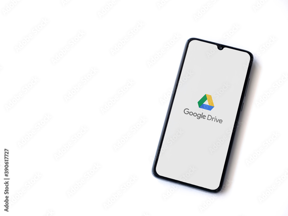Lod, Israel - July 8, 2020: Google Drive app launch screen with logo on ...