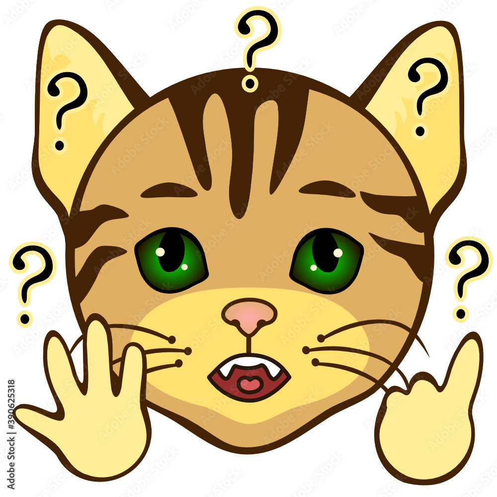 emoji with a cat who, with his whole appearance, shows that he cannot ...
