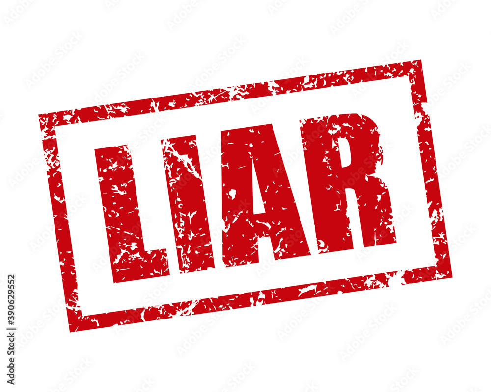 Liar rubber stamp icon. Grunge style texture. Red vintage seal. Aged ...