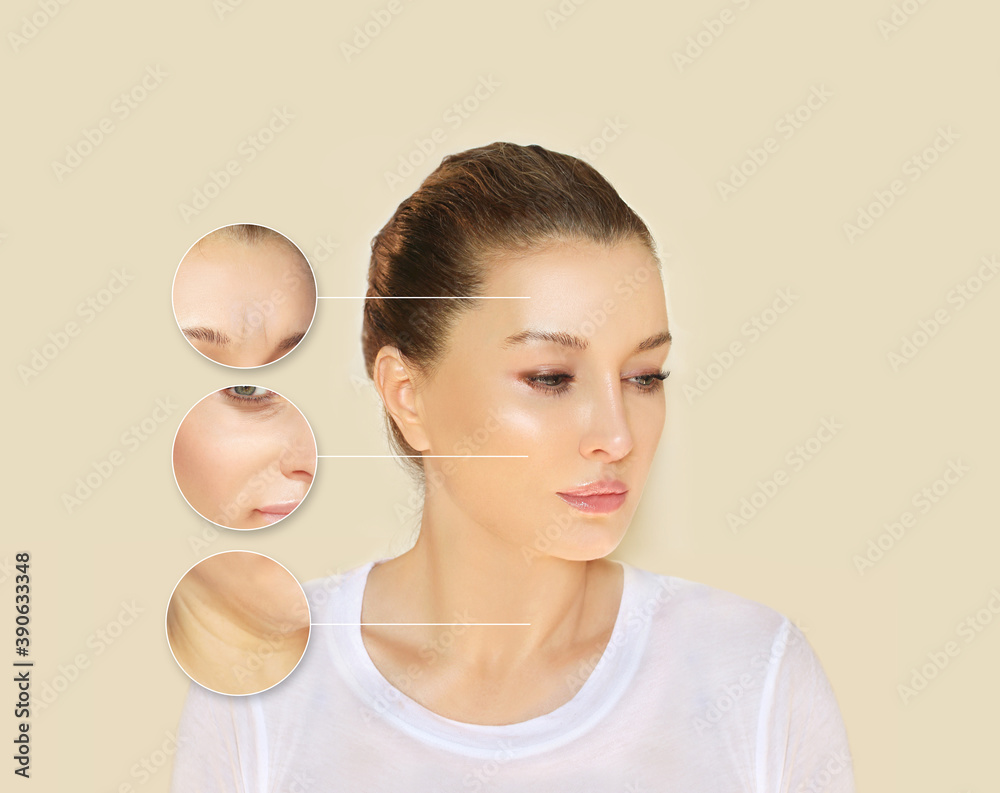 Effects of ageing,Frown/scowl lines ,Nasolabial folds,Neck ,Under eye ...