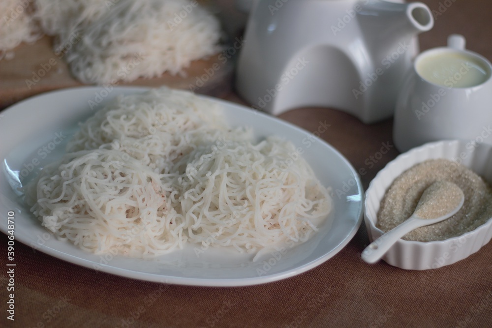 String hopper is a rice noodle dish from Indian states Kerala and Tamil ...