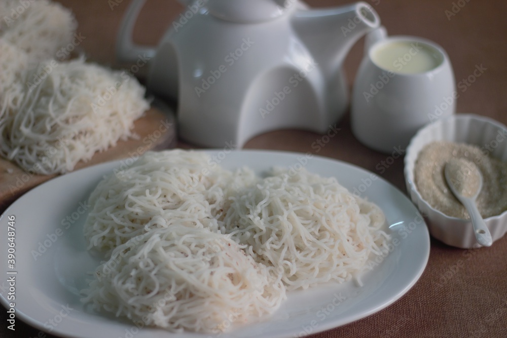 String hopper is a rice noodle dish from Indian states Kerala and Tamil ...