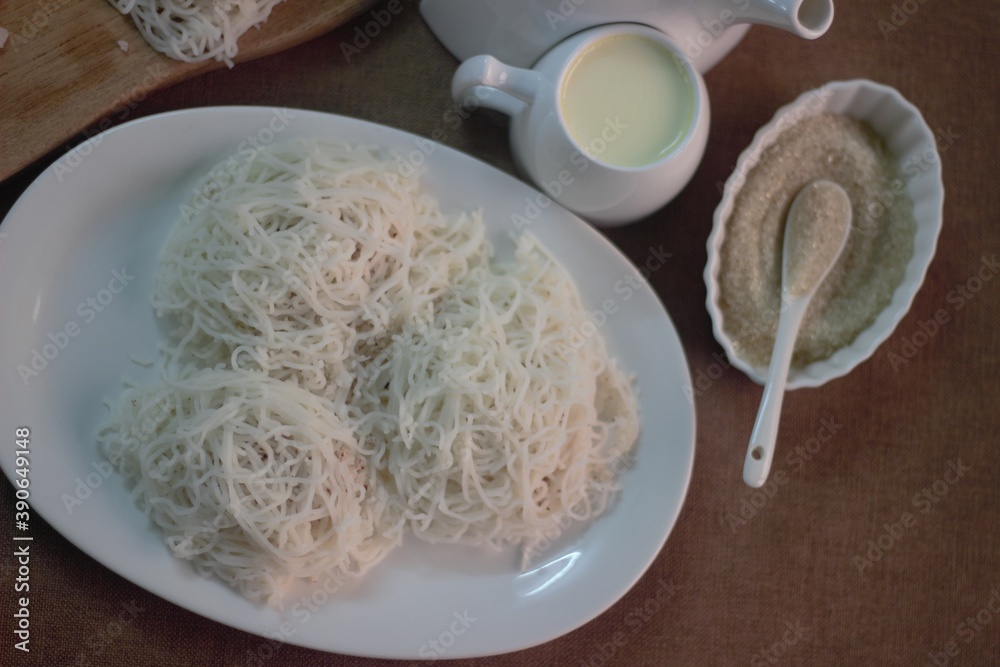 String hopper is a rice noodle dish from Indian states Kerala and Tamil ...