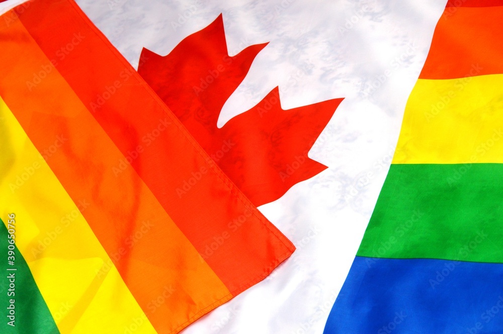LGBT Canada flag. Rainbow flag. Symbol of pride and tolerance Stock ...