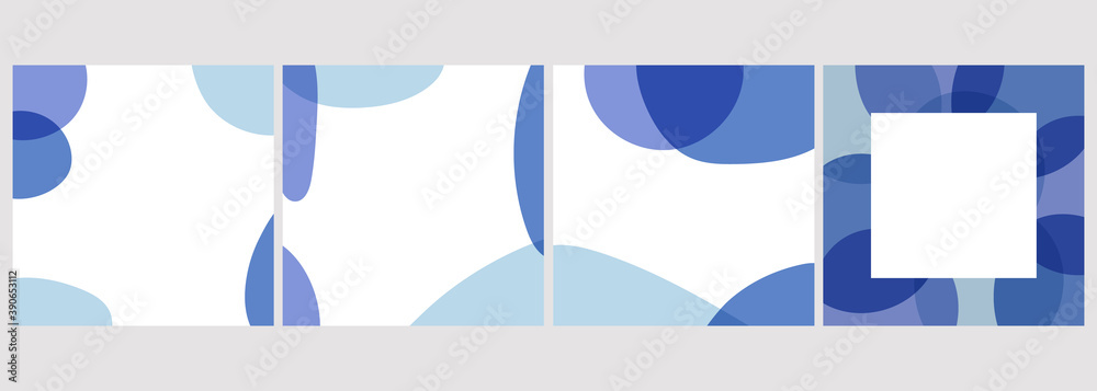 set of abstract blue shapes square art templates vector illustration ...