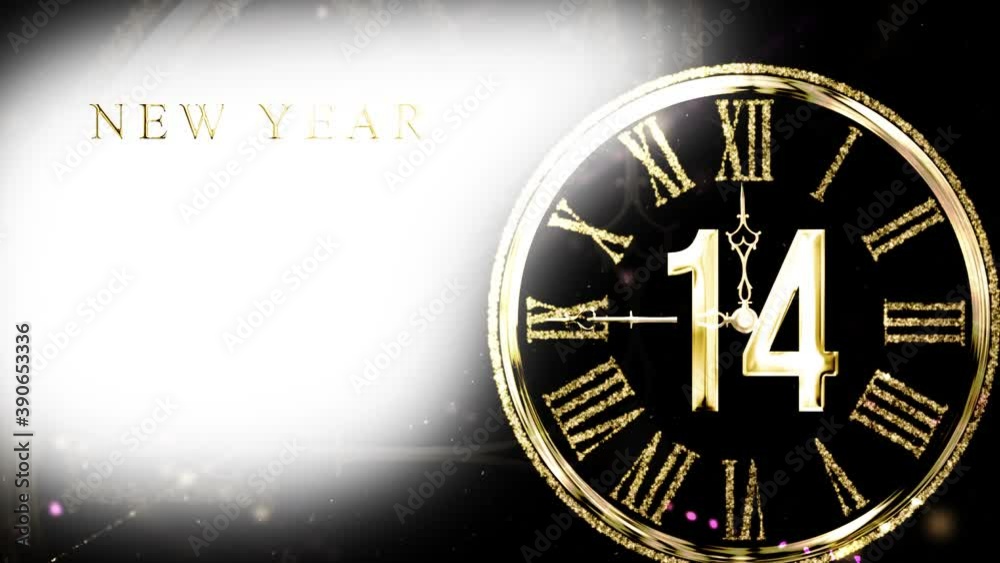 Number decreasing from 20 to 1. Clock countdown 20 to 0 midnight ...