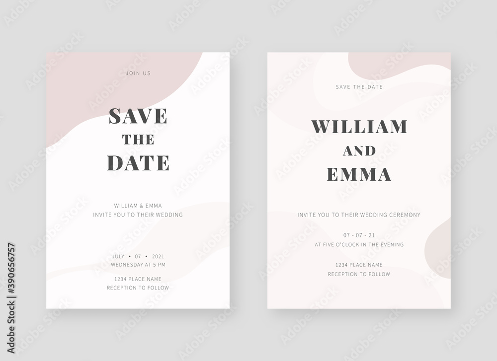 Invitation card template. Set of wedding invitation card template ...