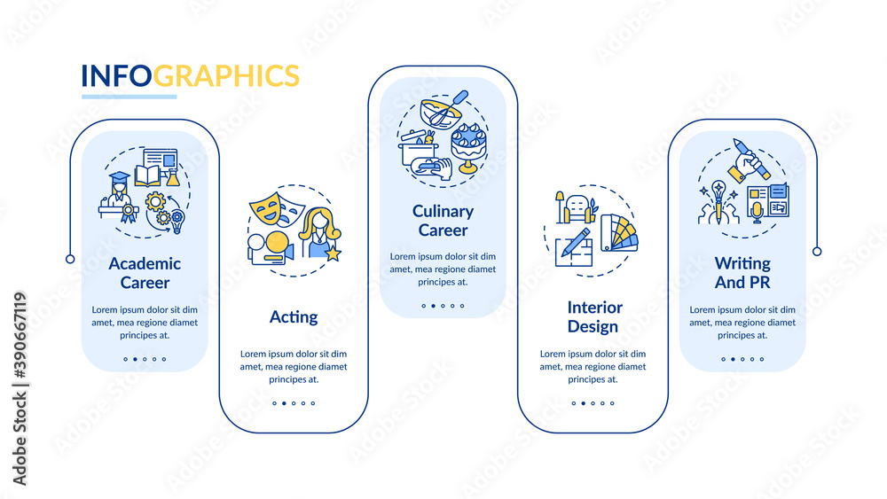 Top careers for creative thinkers vector infographic template. Academic ...