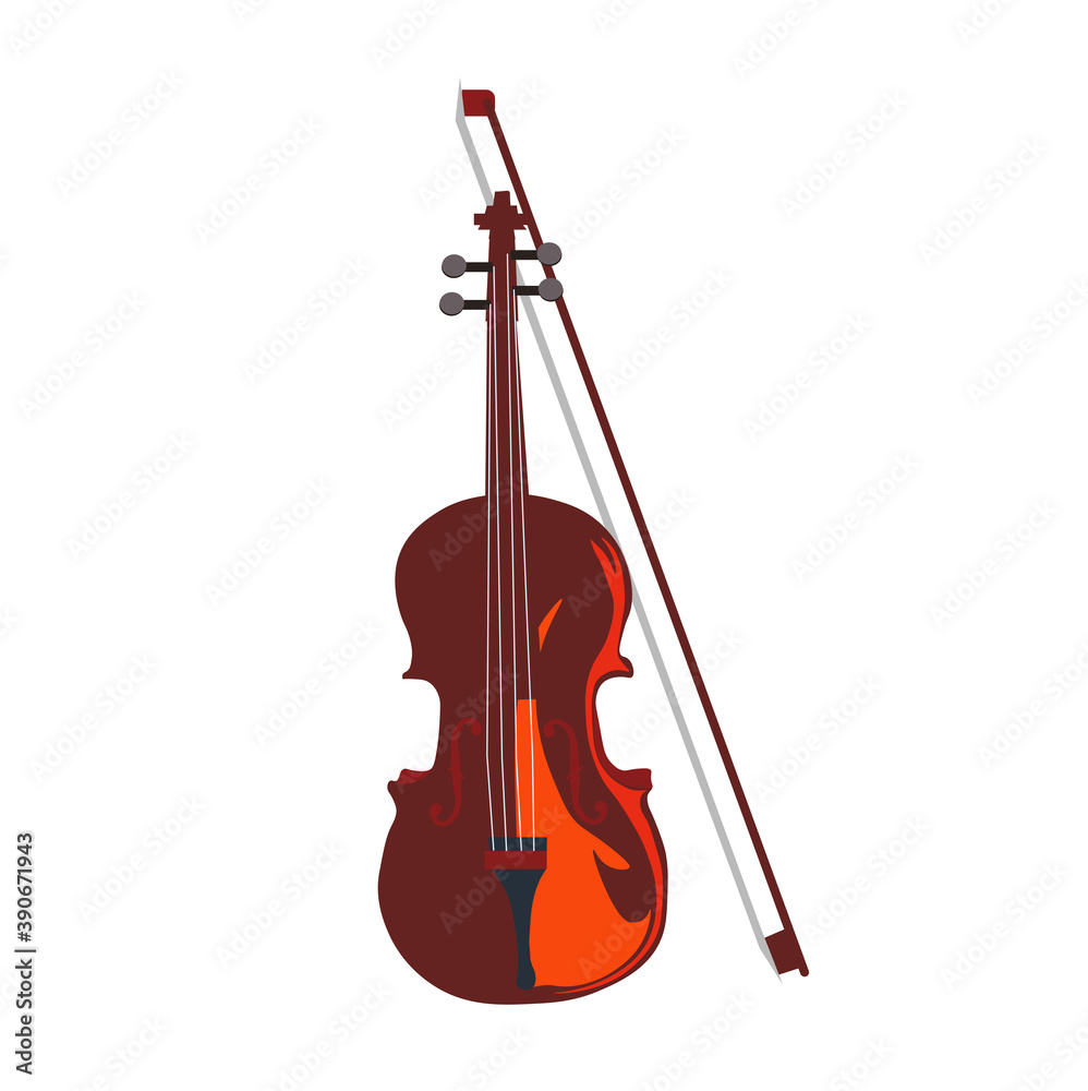 Violin vector stock illustration. Stringed bowed instrument. An old ...