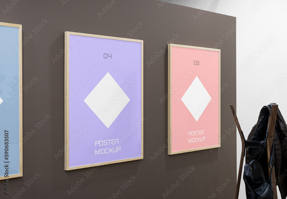 Triple Poster Mockups Stock Template | Adobe Stock